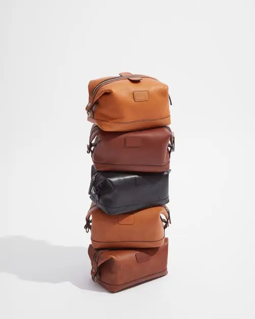 KORCHMAR Ryder Leather Dopp Kit - Tan
