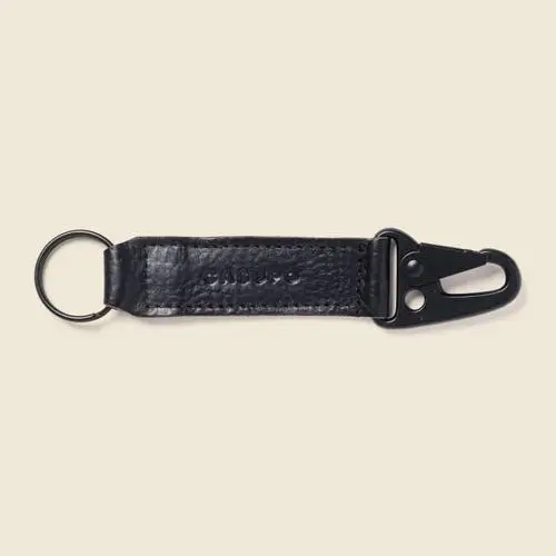 CASUPO Leather Keychain With Lobster Hook - Black