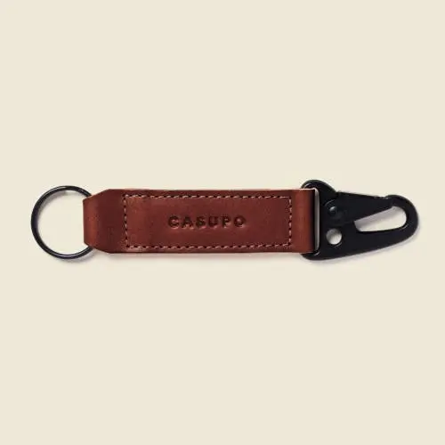 CASUPO Leather Keychain With Lobster Hook - Chocolate