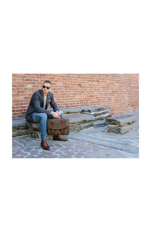 KORCHMAR Garfield Waxed Canvas Briefcase - Olive
