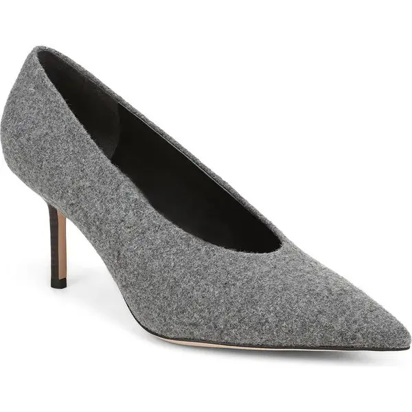 FAVORITE DAUGHTER Zoe Leather Stiletto Pumps - Grey