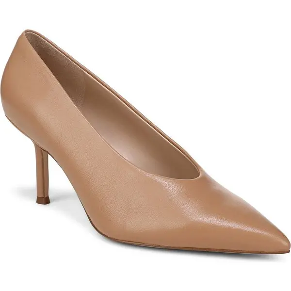 FAVORITE DAUGHTER Zoe Leather Stiletto Pumps - Macchiato