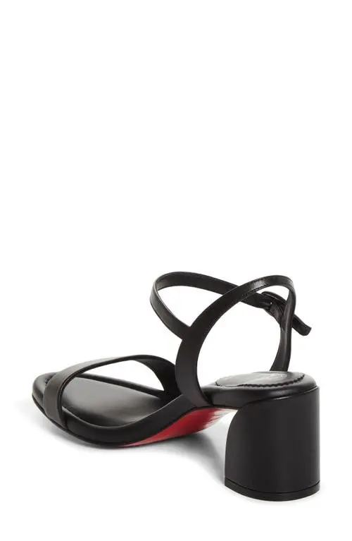 CHRISTIAN LOUBOUTIN Jane Block Heel Sandal - Black/black