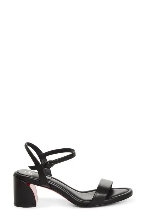 CHRISTIAN LOUBOUTIN Jane Block Heel Sandal - Black/black
