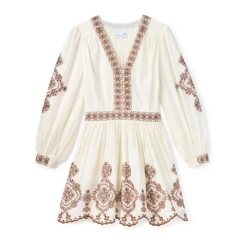 CARTOLINA Blake Embroidered Mini Dress - Ivory