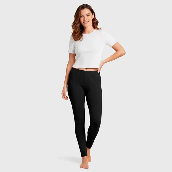 CITY THREADS USA-MADE 100% Organic Cotton Leggings - Black