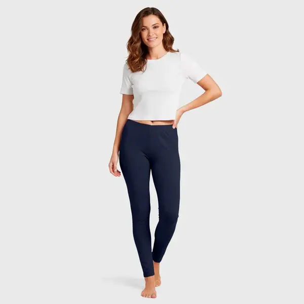 CITY THREADS USA-MADE 100% Organic Cotton Leggings - Blue
