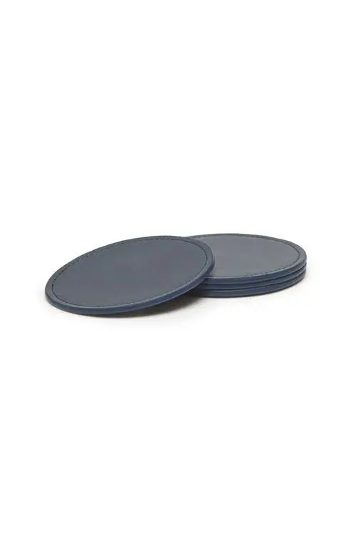 KORCHMAR Blake Leather Coaster Set - Blue