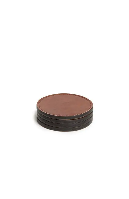 KORCHMAR Blake Leather Coaster Set - Espresso