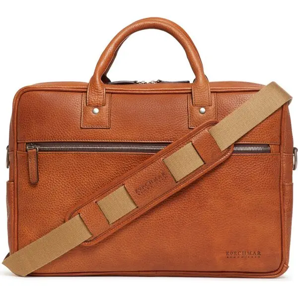 KORCHMAR Redford Leather Briefcase - Pebbled Tan