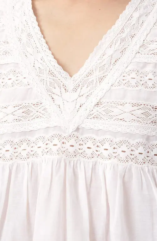 ALLSAINTS Neneh Lace Trim Eyelet Top