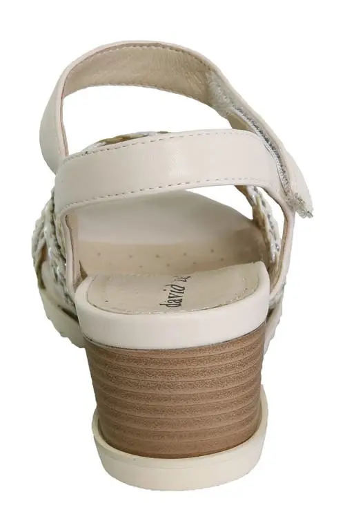 DAVID TATE Embellished Ankle Strap Wedge Sandals