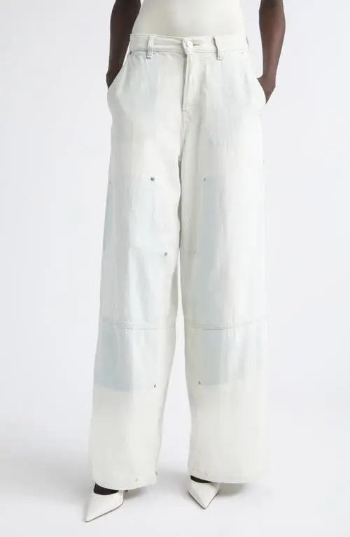 HAIKURE Legacy Rivet Embellished Wide Leg Jeans - Bleach Shadow