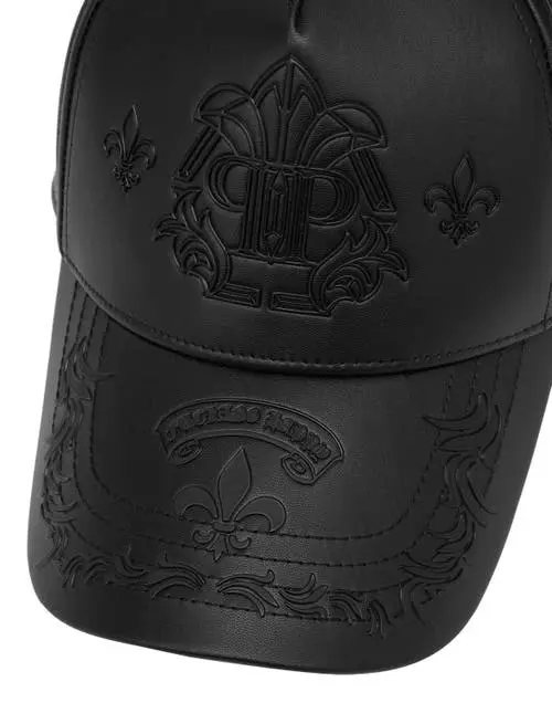 Philipp Plein Baseball Cap Gothic Plein Faux Leather