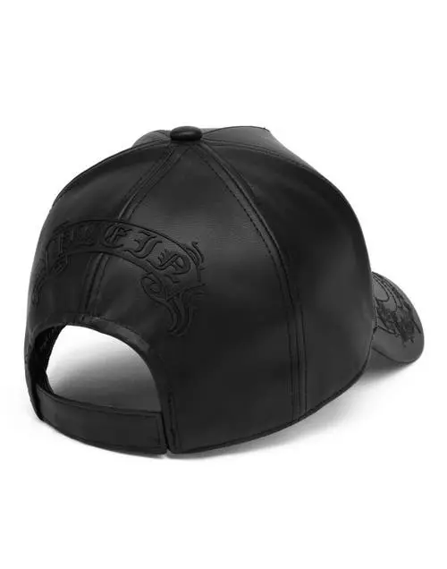 Philipp Plein Baseball Cap Gothic Plein Faux Leather