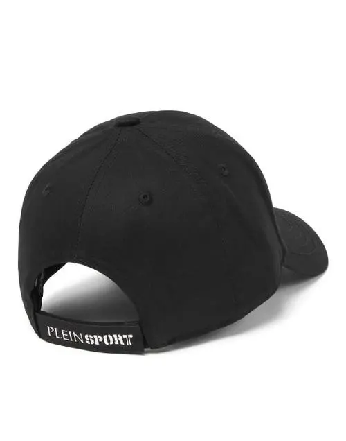PLEIN SPORT Baseball Cap With Embossed Logo - Black/white