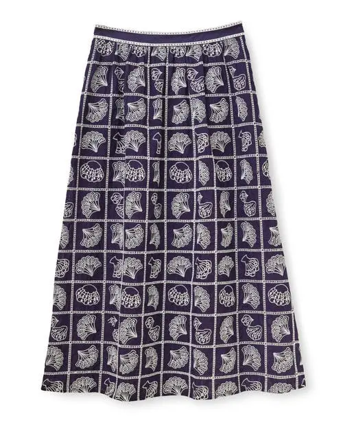 CARTOLINA Celine Eyelet Midi Skirt - Midnight Blue