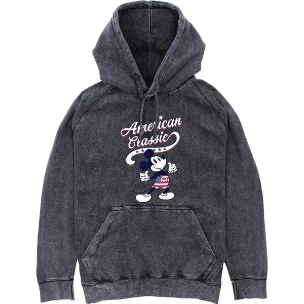 MICKEY & FRIENDS Retro American Classic Pull Over Hoodie - Black