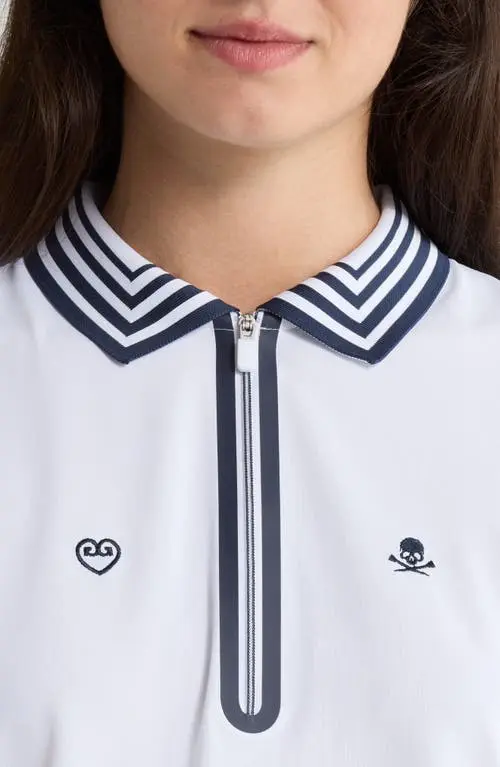 G/fore Icon Embroidered Quarter Zip Performance Polo