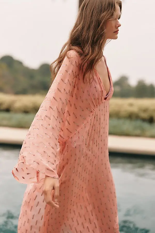 ELIZABETH GILLETT Sheer V-neck Tunic