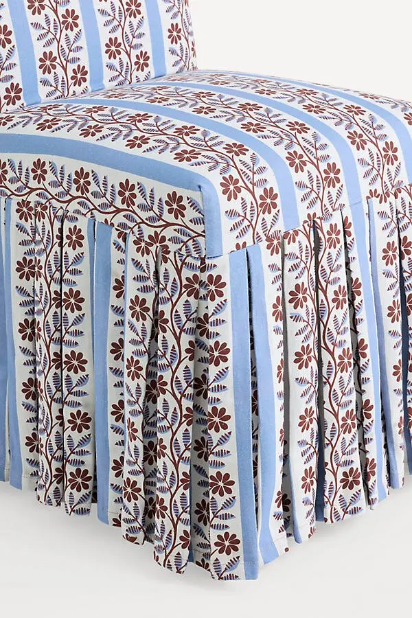 Anthropologie Layla Prted Ruffle Slipcover