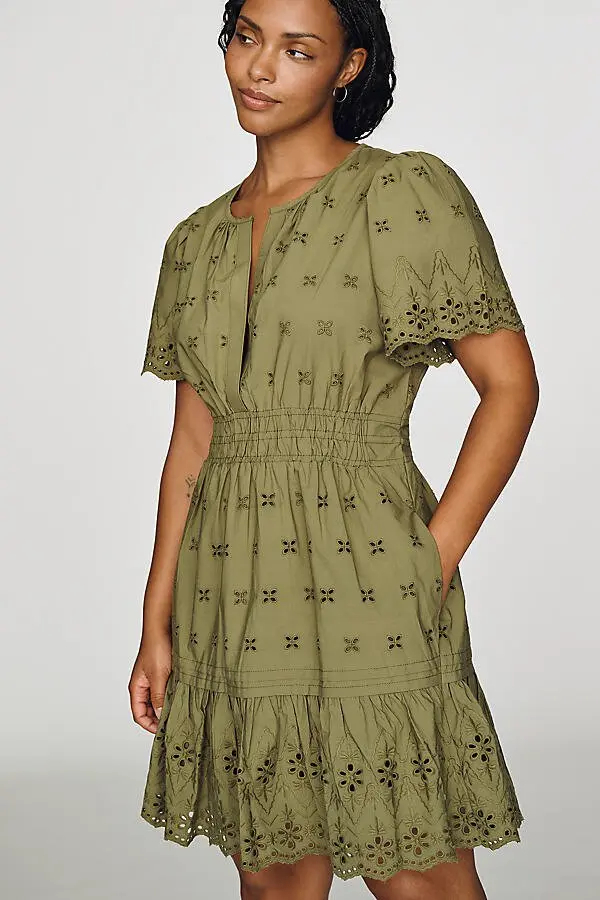 Anthropologie Somerset Smocked Mini Dress