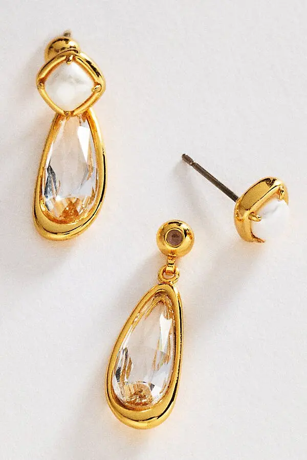 Anthropologie Semi-precious Stone Drop Earrings - Pearl