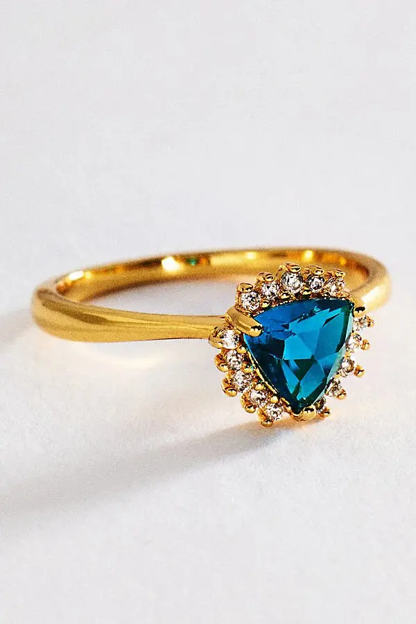 Anthropologie Solo Crystal Rg - Blue