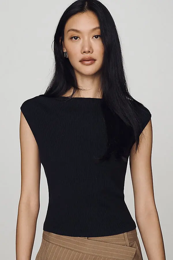 Anthropologie Open Back Knit Top