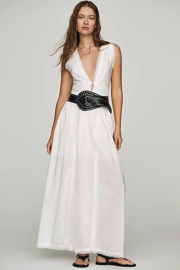 Z & L EUROPE Sonora Low-slung Studded Leather Belt