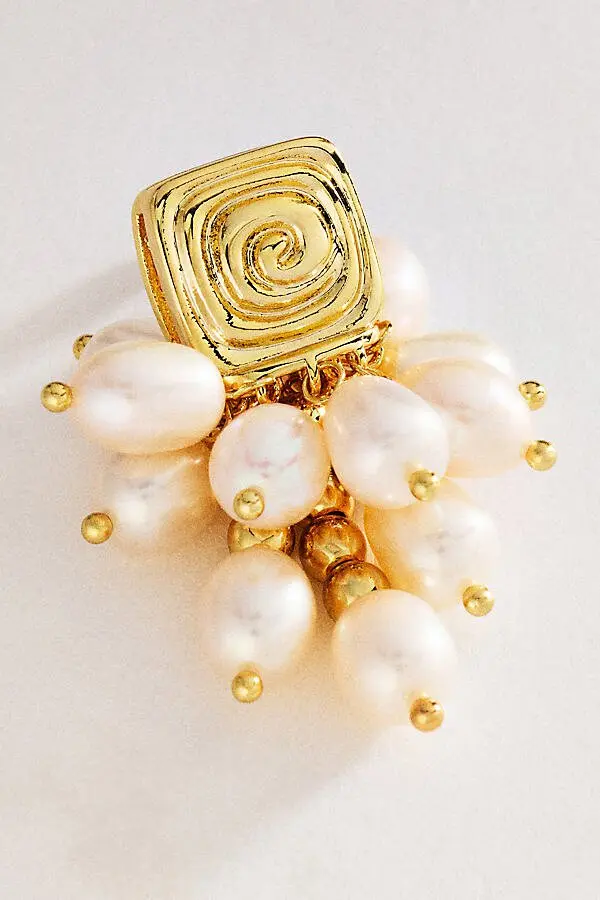 LUV AJ The Seychelles Pearl Statement Stud Earrgs