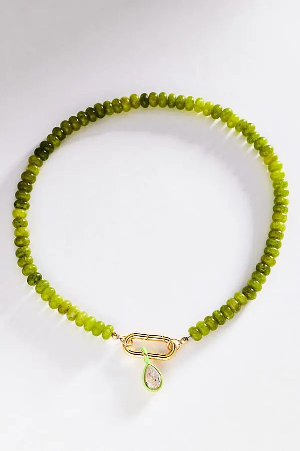 ALV JEWELS Carrie Toggle Charm Necklace - Green
