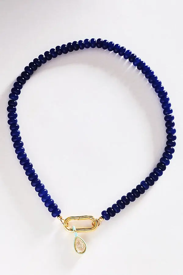 ALV JEWELS Carrie Toggle Charm Necklace - Navy