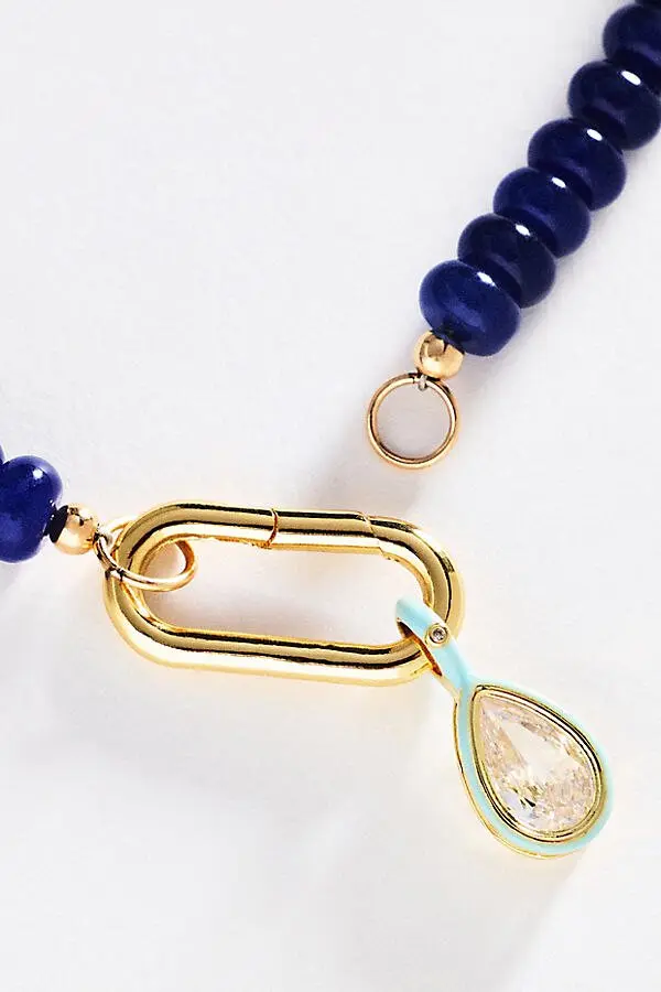 ALV JEWELS Carrie Toggle Charm Necklace - Navy