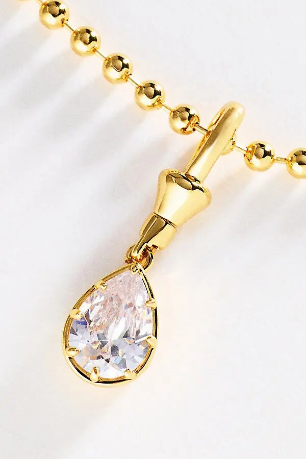 Anthropologie Alv Jewels Heidi Bezel Pendant Necklace - Gold