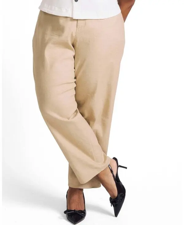 Universal Standard Plus Lou Barrel Leg Linen Pants