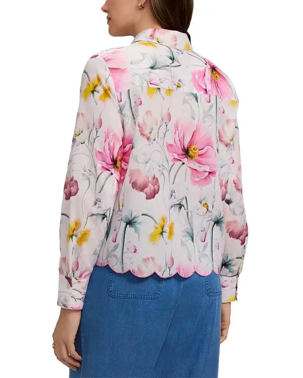 Foxcroft Scarlett Scalloped Hem Shirt