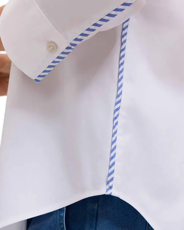Foxcroft Marni Striped Trim Shirt