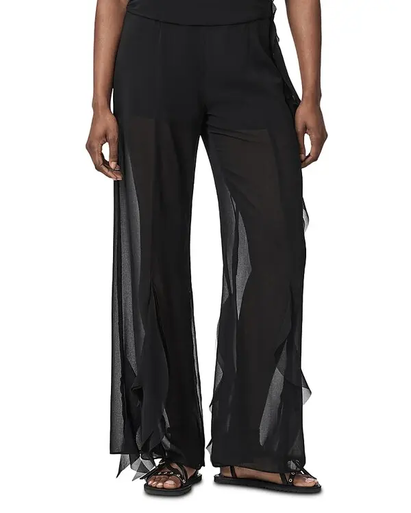 ALLSAINTS Minna Ruffled Trousers - Black