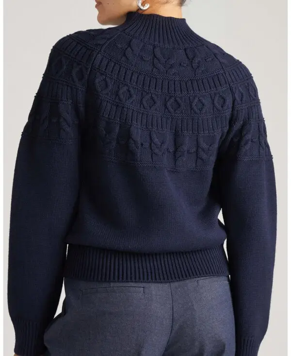 Universal Standard Safiya Cable Knit Sweater - Midnight