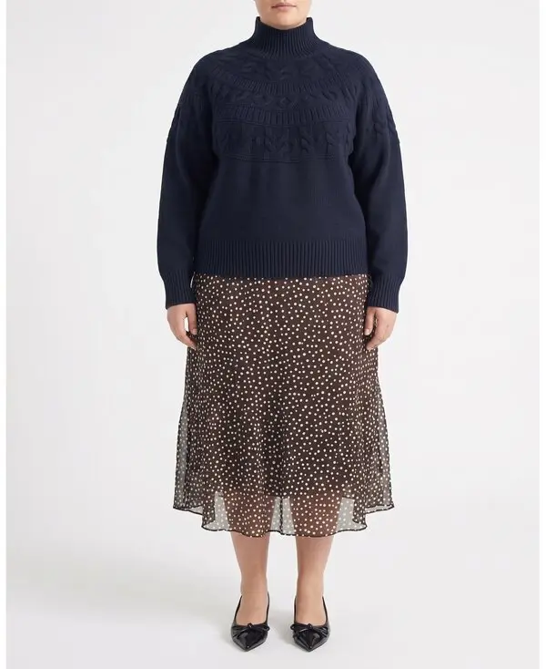 Universal Standard Safiya Cable Knit Sweater - Midnight