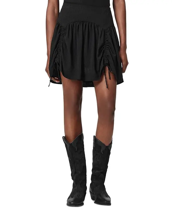 ALLSAINTS Aria Check Skirt - Black