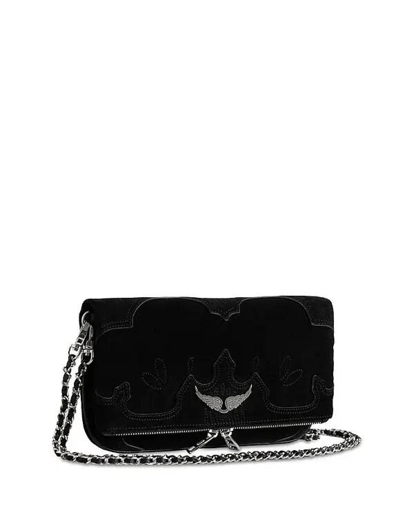 Zadig&Voltaire Rock Western Suede Clutch - Black