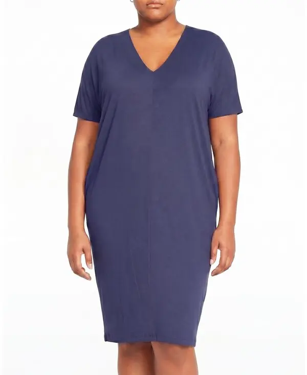 Universal Standard Liquid Jersey V-neck Dress - Midnight