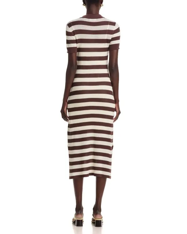 T Tahari Polo Collar Midi Dres