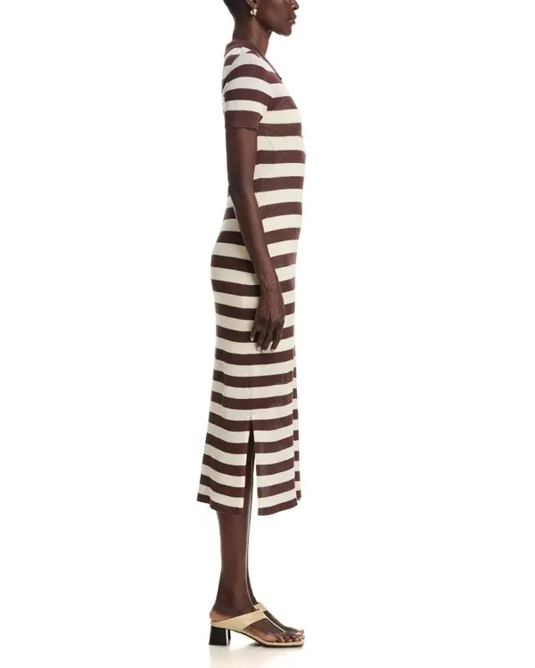 T Tahari Polo Collar Midi Dres