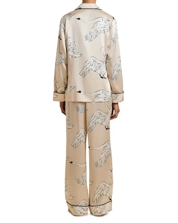 Olivia Von Halle Lila Silk Long Pajama Set
