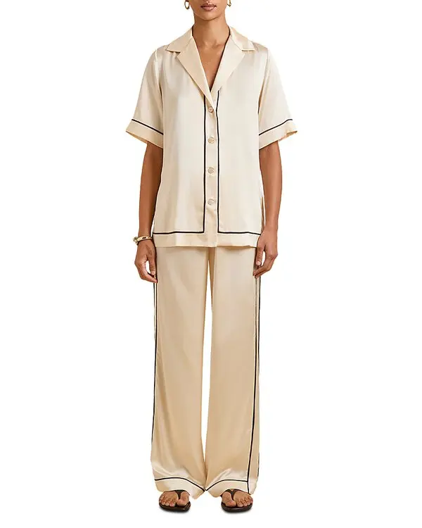 Olivia Von Halle Tilda Silk Pajama Set - Bone