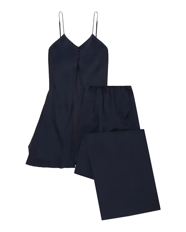 Olivia Von Halle Elvira Silk Long Camisole & Pants Pajama Set