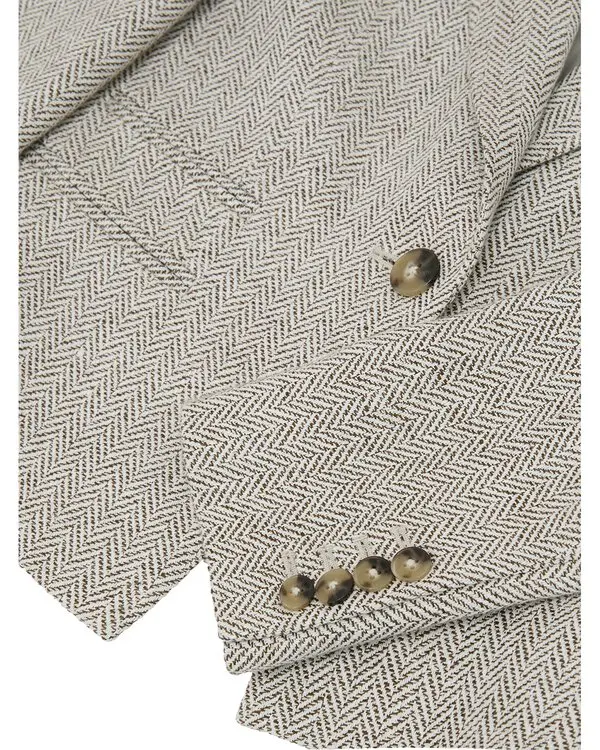 REISS Ezra Herringbone Cropped Blazer